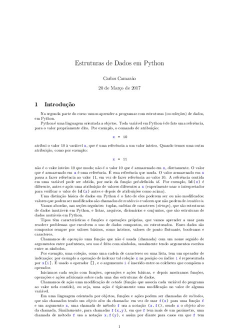 Pdf Estruturas De Dados Em Python