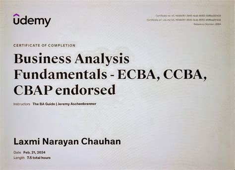 Laxminarayan Chauhan On Linkedin Completed My Business Analysis