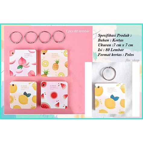 Jual Notebook Mini Memo With Ring Memo Ring Aesthetic Notebook Lucu Summer Vitamin C Notebook