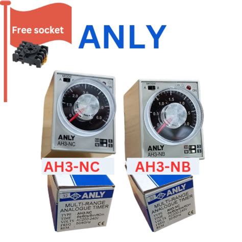 Authentic Anly Multi Range Analog Timer W Free Socket Ah3 Nb Ah3 Nc 220vac Shopee Philippines
