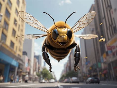 Premium Ai Image Close Up On Bees Looking For Flowers