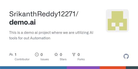 Srikanth Reddy Kunduru On Linkedin Github Srikanthreddy12271demoai