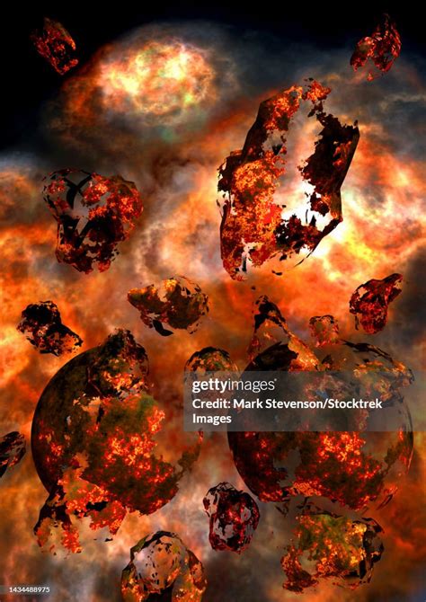 Two Alien Exoplanets Colliding Into Each Other High Res Vector Graphic Getty Images