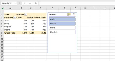 using slicers in excel for charts and pivot tables