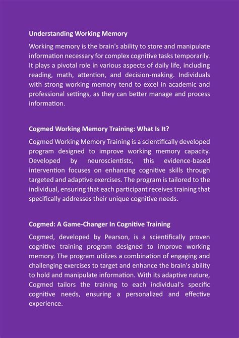 Ppt Training For Working Memory With Cogmed In Orlando Has Top Impact