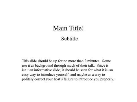 Ppt Main Title Subtitle Powerpoint Presentation Free Download Id