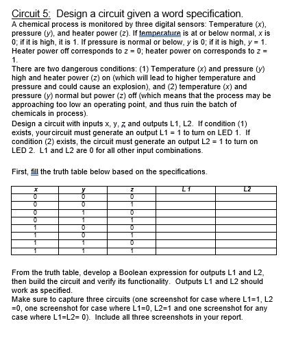 Solved Circuit Design A Circuit Given A Word Chegg Com