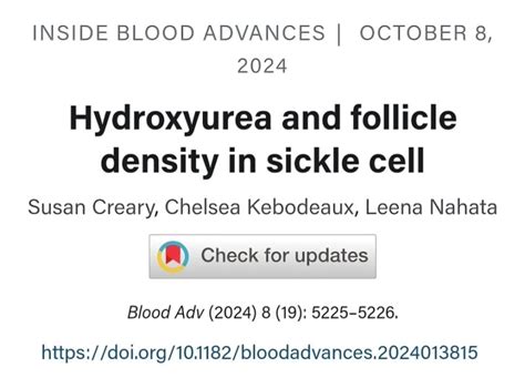 Hydroxyurea Reaffirmed As First Line Choice In Sickle Cell Density Care Oncodaily
