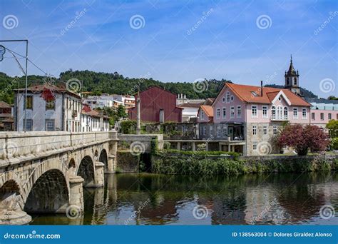 Ancient Bridge And Village Of Arcos De Valdevez In Minho Portugal