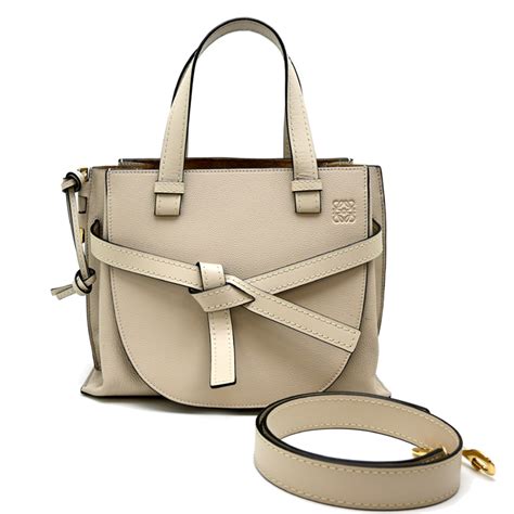 Loewe Gate Top Handle Bag Womens Leather Shoulder Light Greige