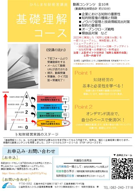 知財人財育成 公益財団法人 ひろしま産業振興機構