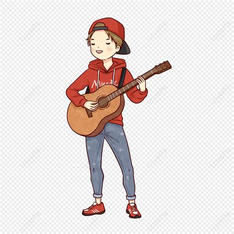 기타를 연주하는 소년 Png 일러스트 무료 다운로드 Lovepik