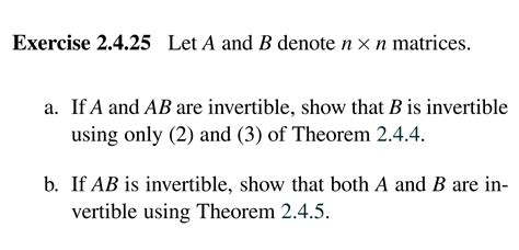 Solved Exercise Let A And B Denote Nn Matrices A Chegg