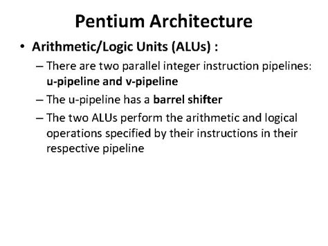 Pentium Architecture Arithmeticlogic Units Alus There Are Two