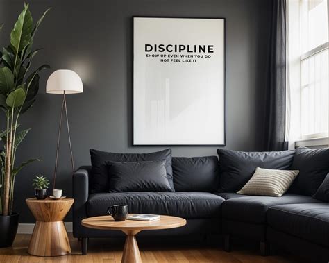 Typography Poster Discipline Quote Consistency Mindset Wall Art