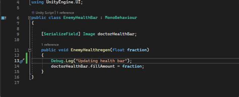 Health Bar Isnt Working Like Its Supposed To Runity3d