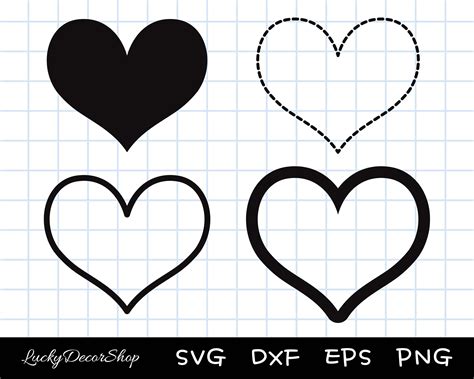 Heart Svg Bundle Heart Outline Svg Heart Svg Heart Cut File