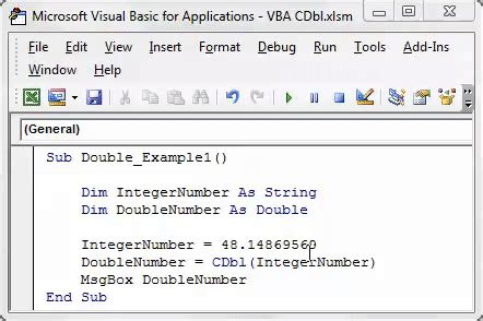 VBA CDBL Function How To Convert Value To Double Data Type