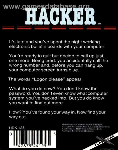 Hacker Commodore 64 Artwork Box Back