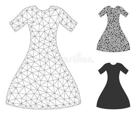 Woman Dress Vector Mesh Wire Frame Model And Triangle Mosaic Icon Stock Vector Illustration Of