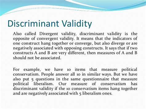 Discriminant Validity