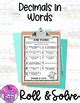 Writing Decimals In Word Form Roll And Solve Center Activity TpT
