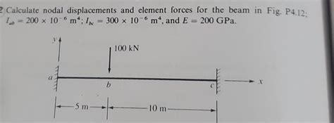 Solved Find Nodal Displacements And Element Forces Use Only