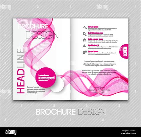 Vector Template Leaflet Design With Color Lines Stock Vector Image