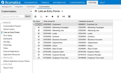 Acumatica Using Generic Inquiry Lists As An Entry Point For Maintenance Screens Crestwood