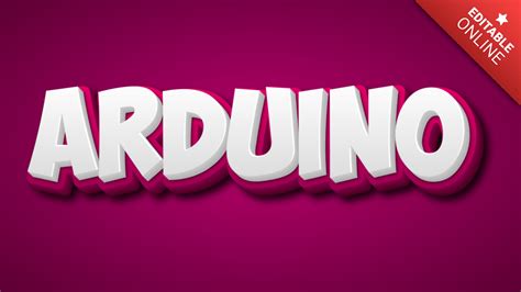 Arduino Pink 3d Style Text Effect Generator