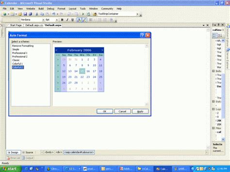 Web Server Calendar Control In Asp Net