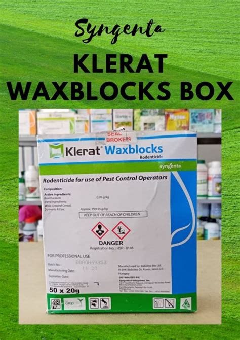 Syngenta Klerat Waxblocks Box Rodenticide 50x20g Lazada Ph