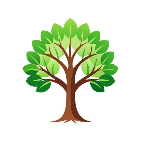 Beautiful Flat Style Tree Icon Vector Illustration Premium AI Generated Vector