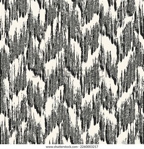 Monochrome Ikat Textured Herringbone Pattern Stock Vector Royalty Free