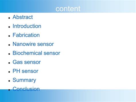 Nano Wire Based Sensor Array Pptx