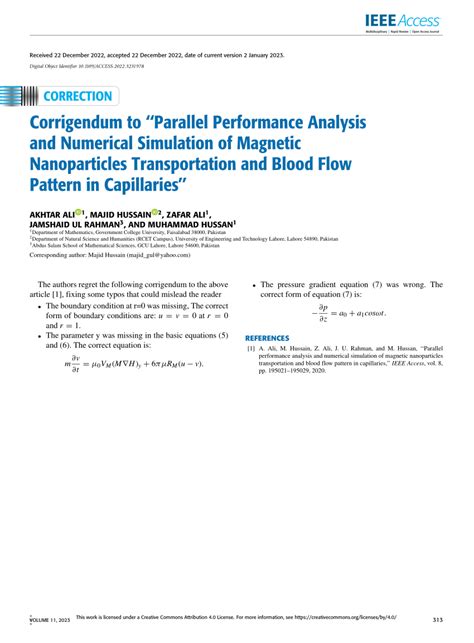 Pdf Corrigendum To “parallel Performance Analysis And Numerical