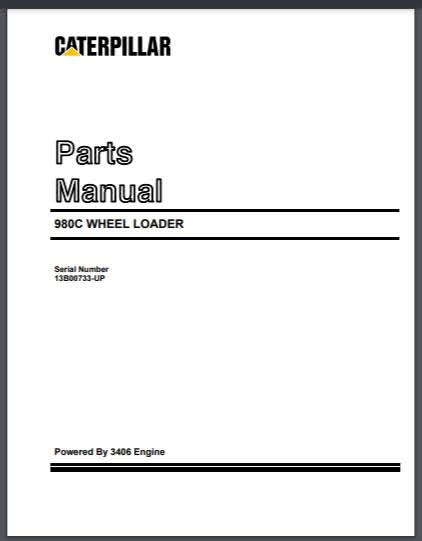 Parts Manual Catalog Cat 980c Wheel Loader Caterpillar Berita Manual Book