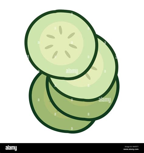 Slice Cucumber Cooking Icon On White Background Vector Illustration Stock Vector Image And Art Alamy