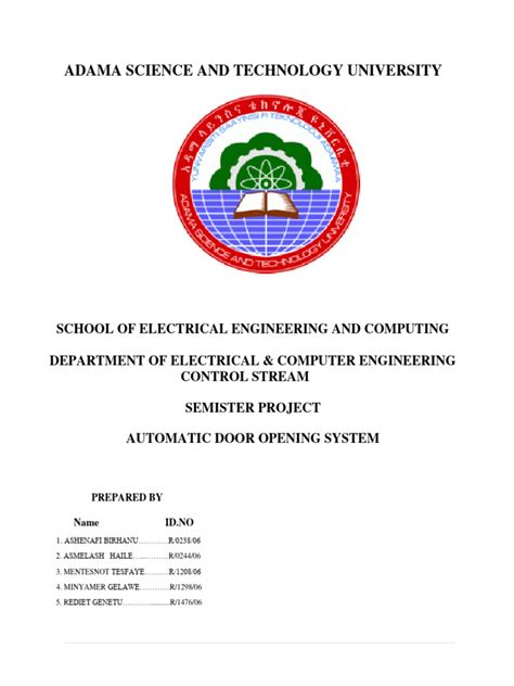 automatic door opening system pdf rectifier electrical engineering
