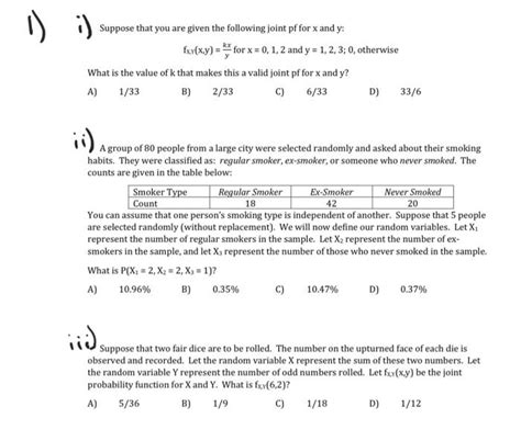 Solved I Suppose That You Are Given The Following Joint Pf Chegg Com