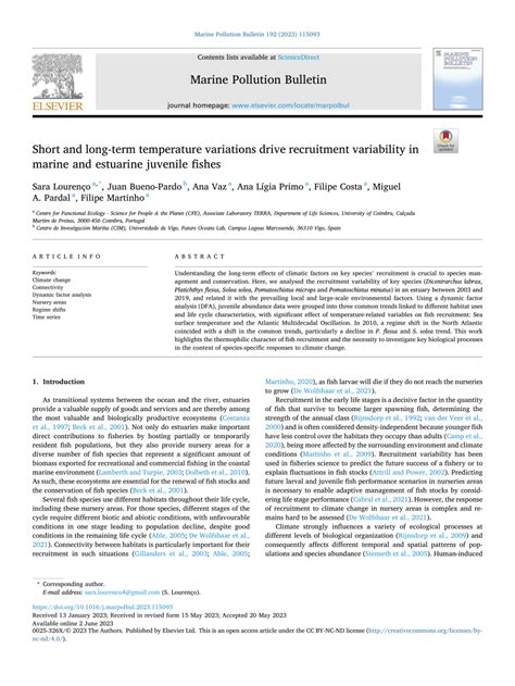 Pdf Short And Long Term Temperature Variations Drive Recruitment Variability In Marine And