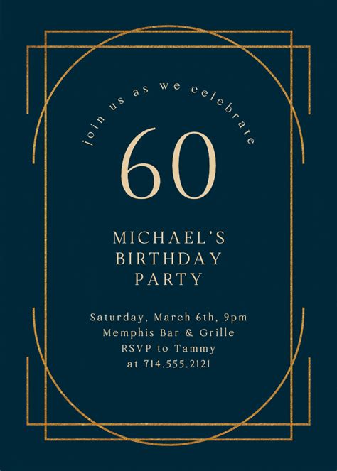 Modelli Gratis Per Inviti Di 60° Compleanno Greetings Island
