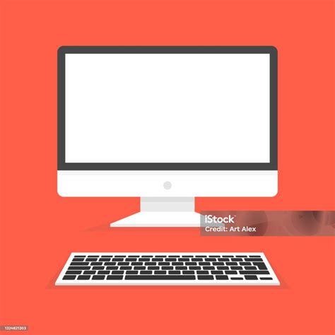 현대 평면 컴퓨터 모니터 흰색 배경에서 격리된 컴퓨터 디스플레이입니다 벡터 그림입니다 0명에 대한 스톡 벡터 아트 및 기타 이미지 0명 Lcd 검은색 Istock