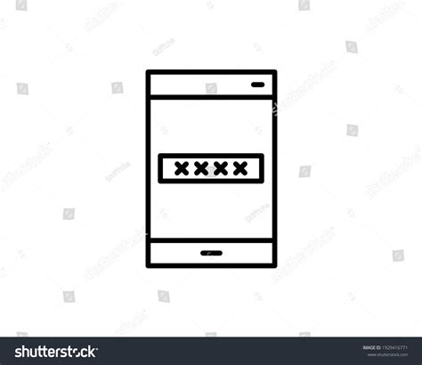 Mockup Phone Encrypted Password Authentication Two Stock Vector
