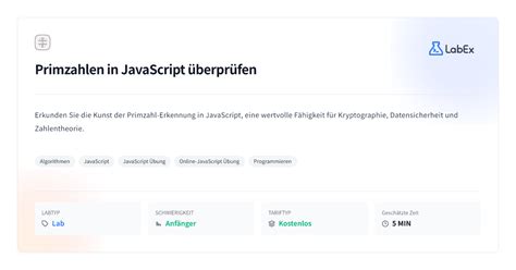Primzahlen In Javascript überprüfen Labex