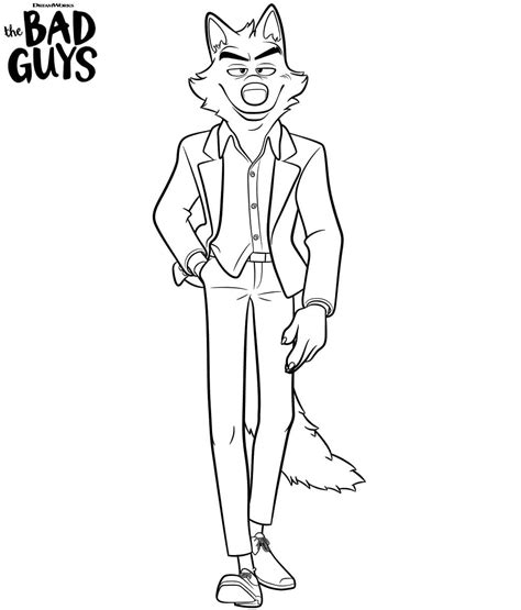The Bad Guys Mr Wolf Coloring Page Download Print Or Color Online