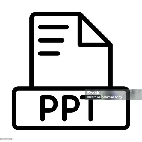 Ppt 파일 아이콘입니다 아웃라인 파일 확장자를 사용합니다 아이콘 파일 형식 기호 벡터 일러스트 레이 션입니다 0명에 대한 스톡 벡터 아트 및 기타 이미지 Istock