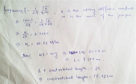 Solved A Bungee Jumper With Mass 650 Kg Jumps From A High Bridge