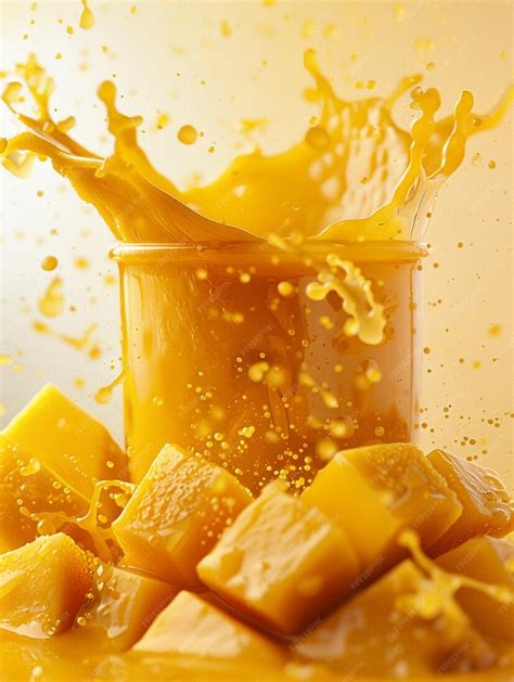 Premium Photo Professional Photo Shoot Of Mango Juice Splash