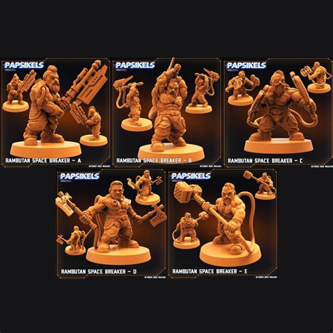 3d Printed Papsikels Cyberpunk Sci Fi Rambutan Space Breakers Set 28mm 32mm Etsy